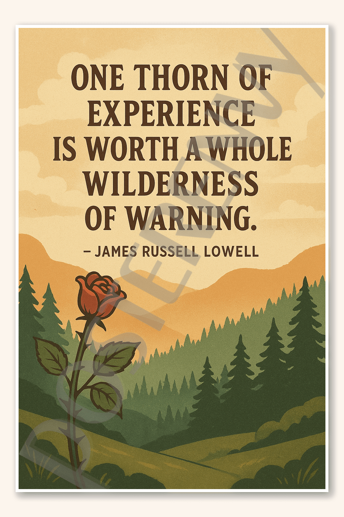 One thorn of experience is worth a whole wilderness of warning - James ...