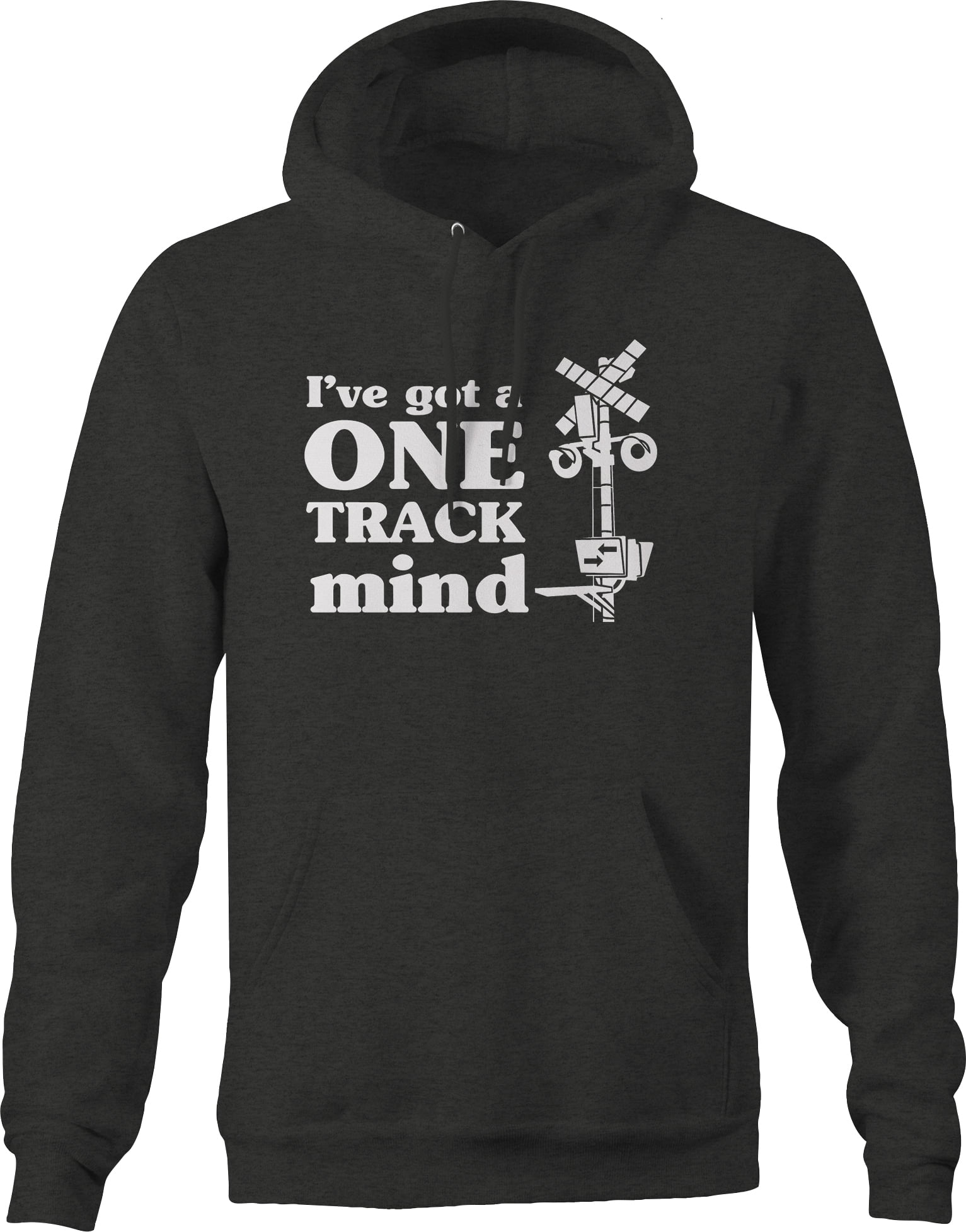 One track mind railroad crossing trains Graphic Hoodies Xlarge Dark ...
