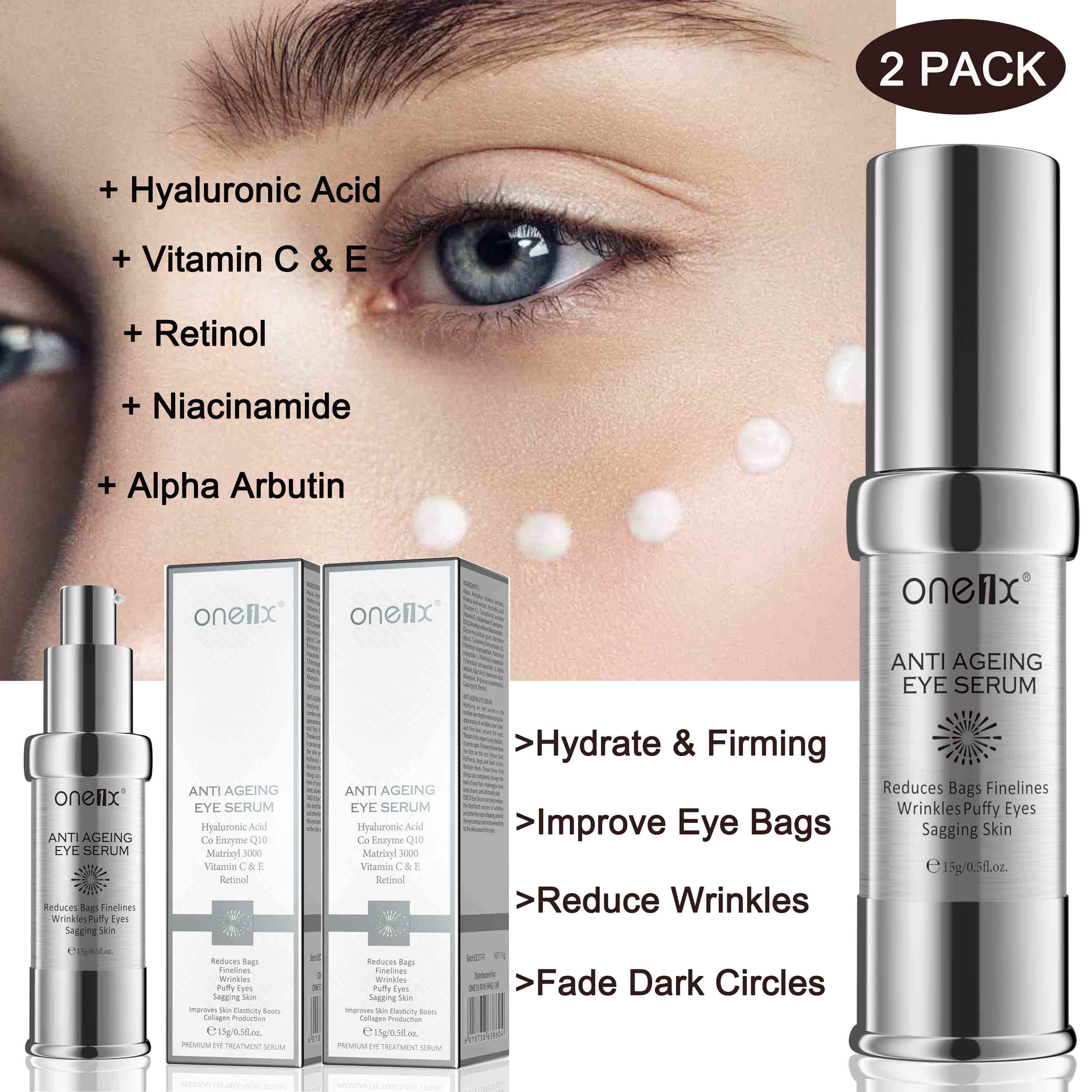 One1X Eye Serum (2 Pack) - Hydrating and Regenerating Eye Cream with ...