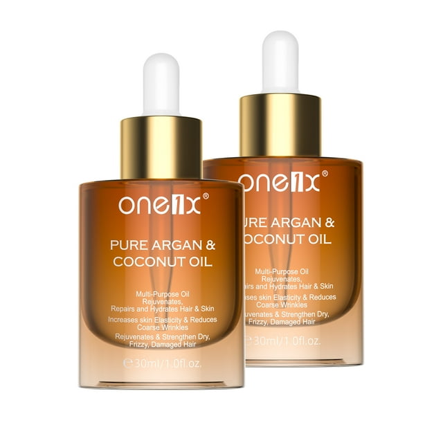 One1X Organic Argan & Coconut Oil for Hair and Skin, Anti-Aging ...