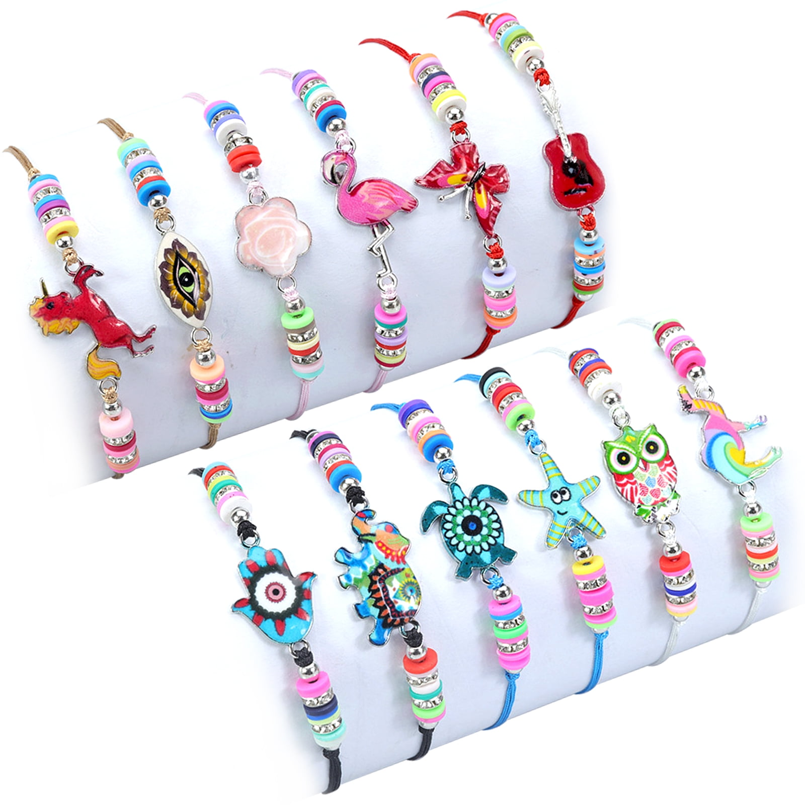 OneAndes 12 Pcs Kids Bracelets, Friendship Charm Jewelry with Animal ...