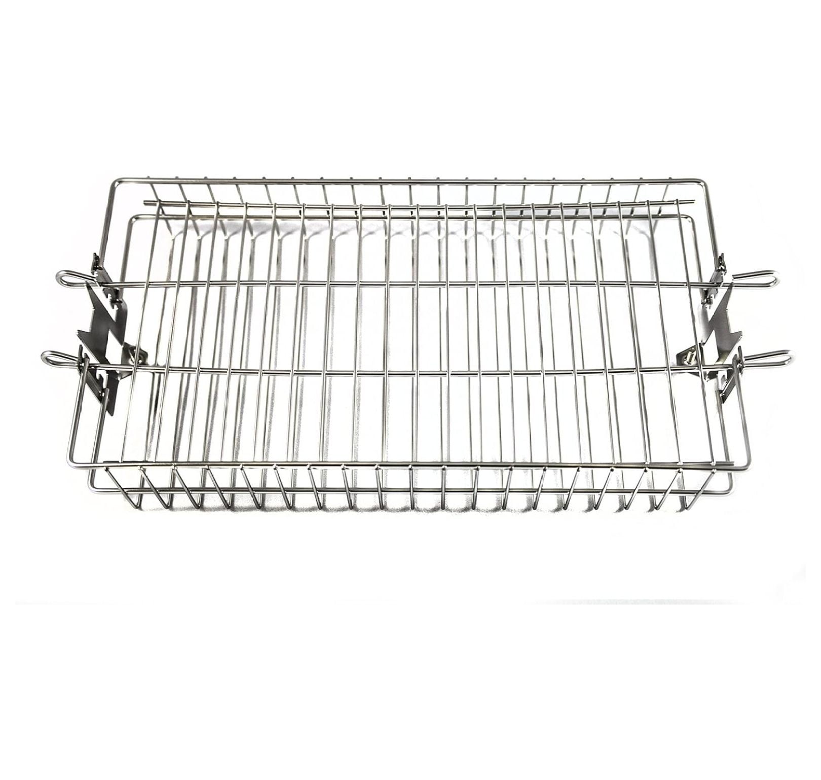 OneGrill Chrome Steel Universal Grill Rotisserie Spit Rod Flat Basket ...
