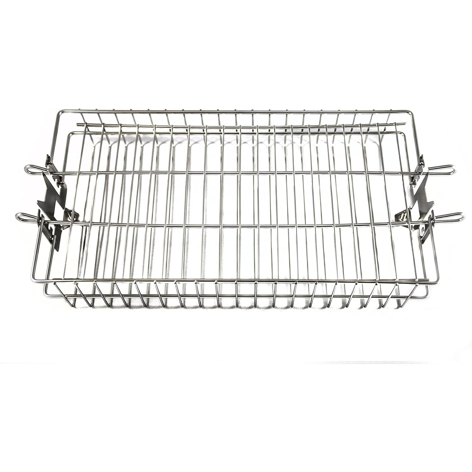 OneGrill Chrome Steel Universal Grill Rotisserie Spit Rod Flat Basket ...