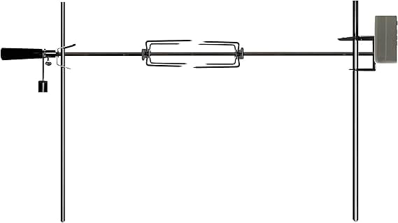 OneGrill Electric Dual Post Open Fire Rotisserie System- 45 Inch Chrome ...