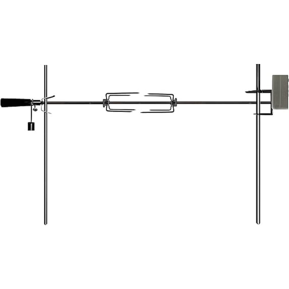 OneGrill Electric Dual Post Open Fire Rotisserie System- 45 Inch Chrome ...