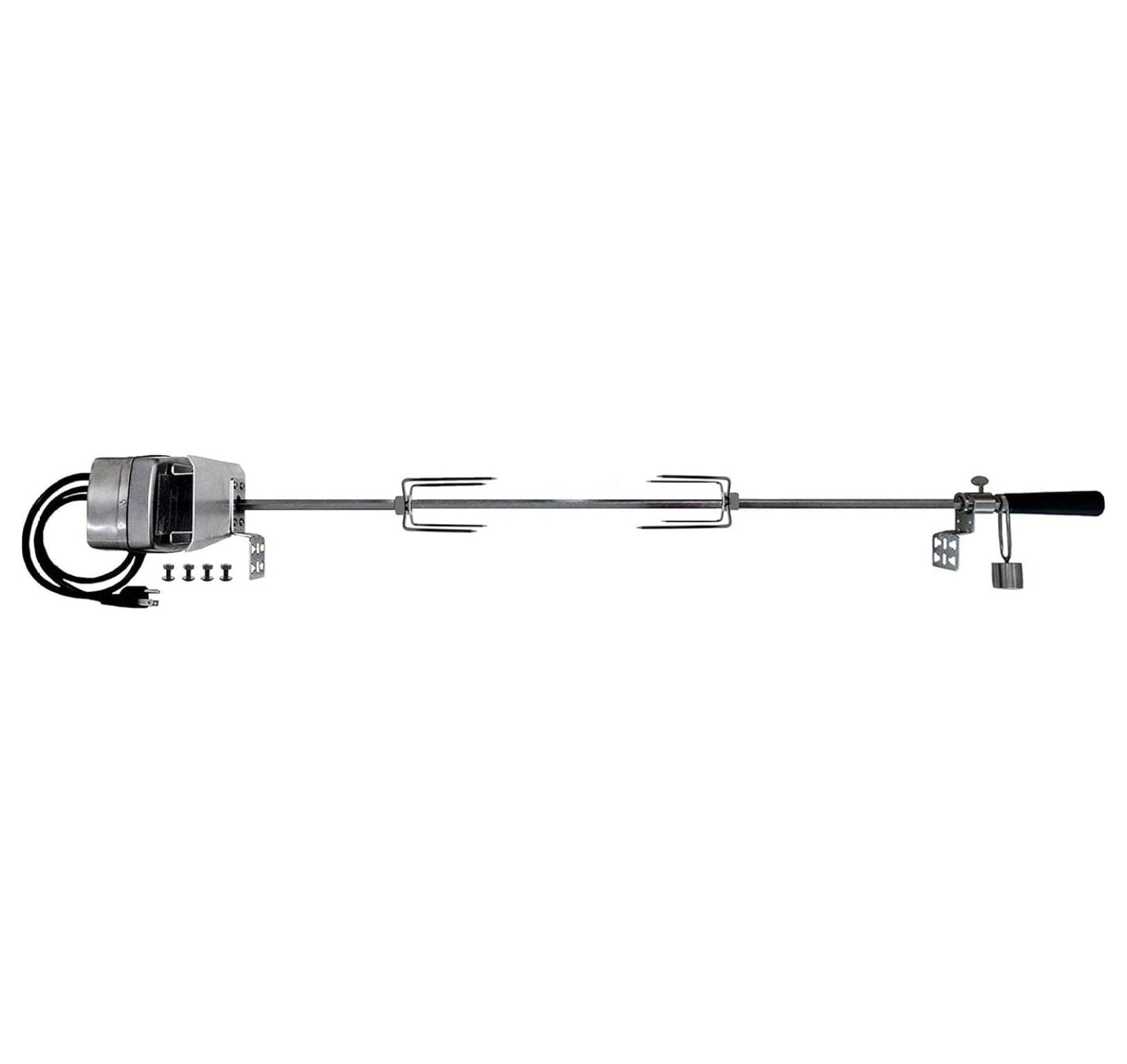 OneGrill Heavy Duty Chrome Steel Universal Grill Rotisserie Kit with 13 ...