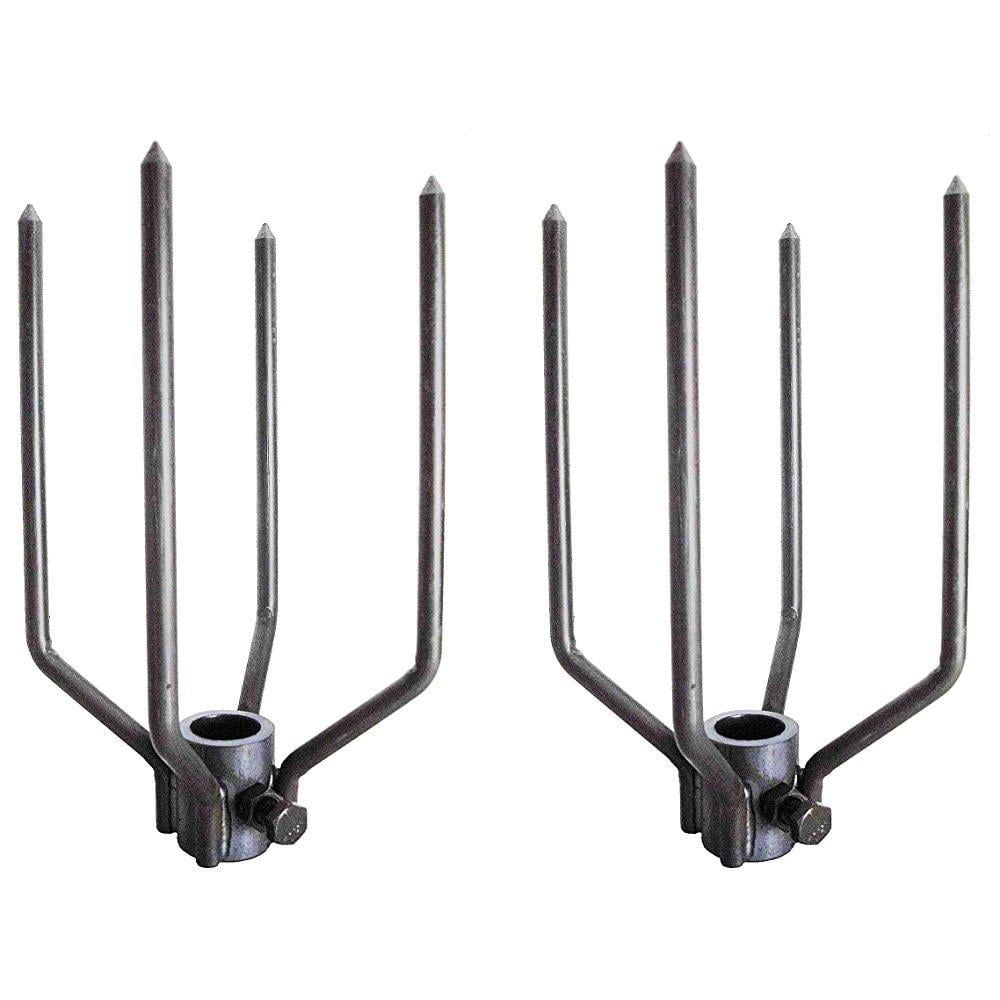 OneGrill Stainless Large Animal Rotisserie Spit Forks (4 Prong Forks ...