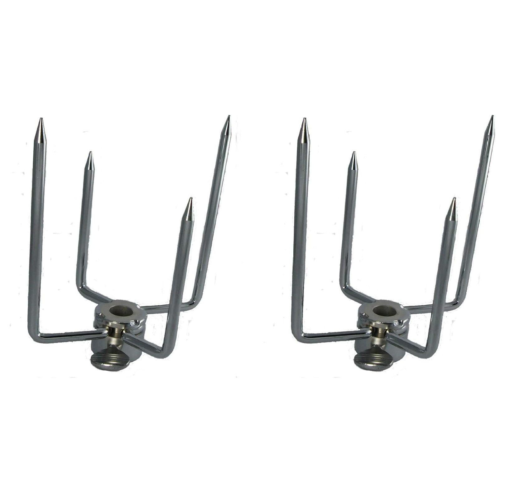 OneGrill Steel Grill Rotisserie Spit Rod Forks (Fits: 1/2 Inch Hexagon ...