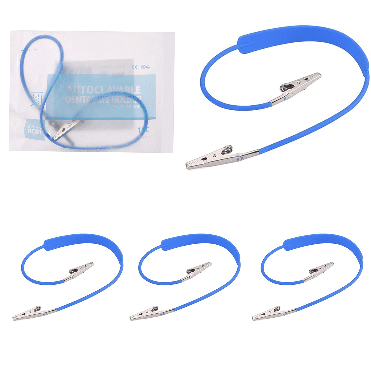 OneMed Pack of 4 Bags Dental Bib Clips Autoclavable Silicone Bib ...