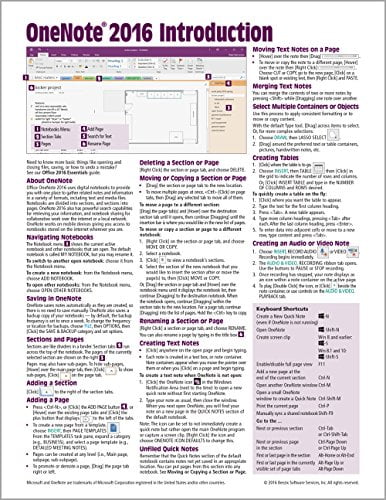Pre-Owned OneNote 2016 Introduction Quick Reference Guide - Windows Version (Cheat Sheet of ...