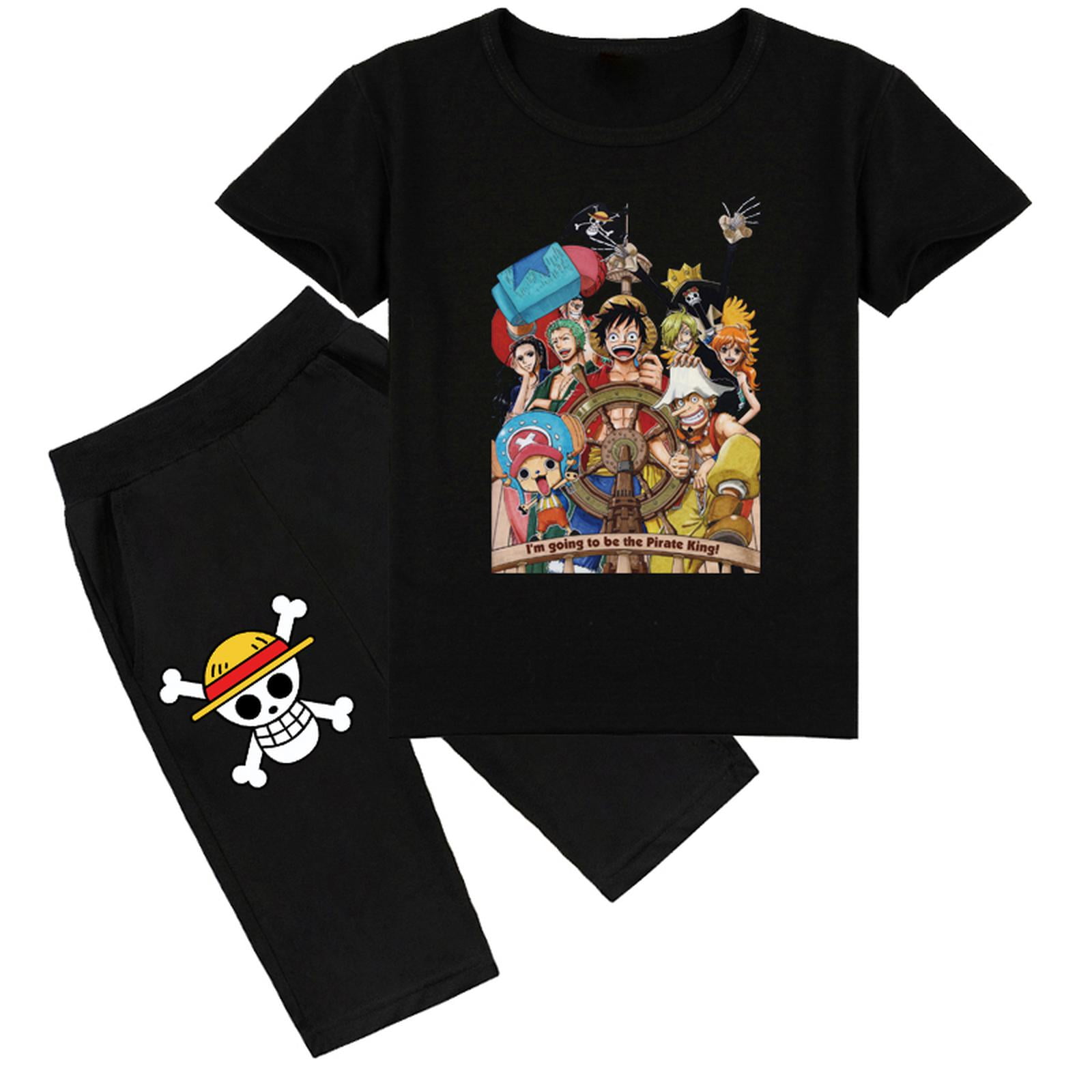 OnePiece Cartoon One Piece Adventure Kids Short Set - Fun Pirate-Themed ...