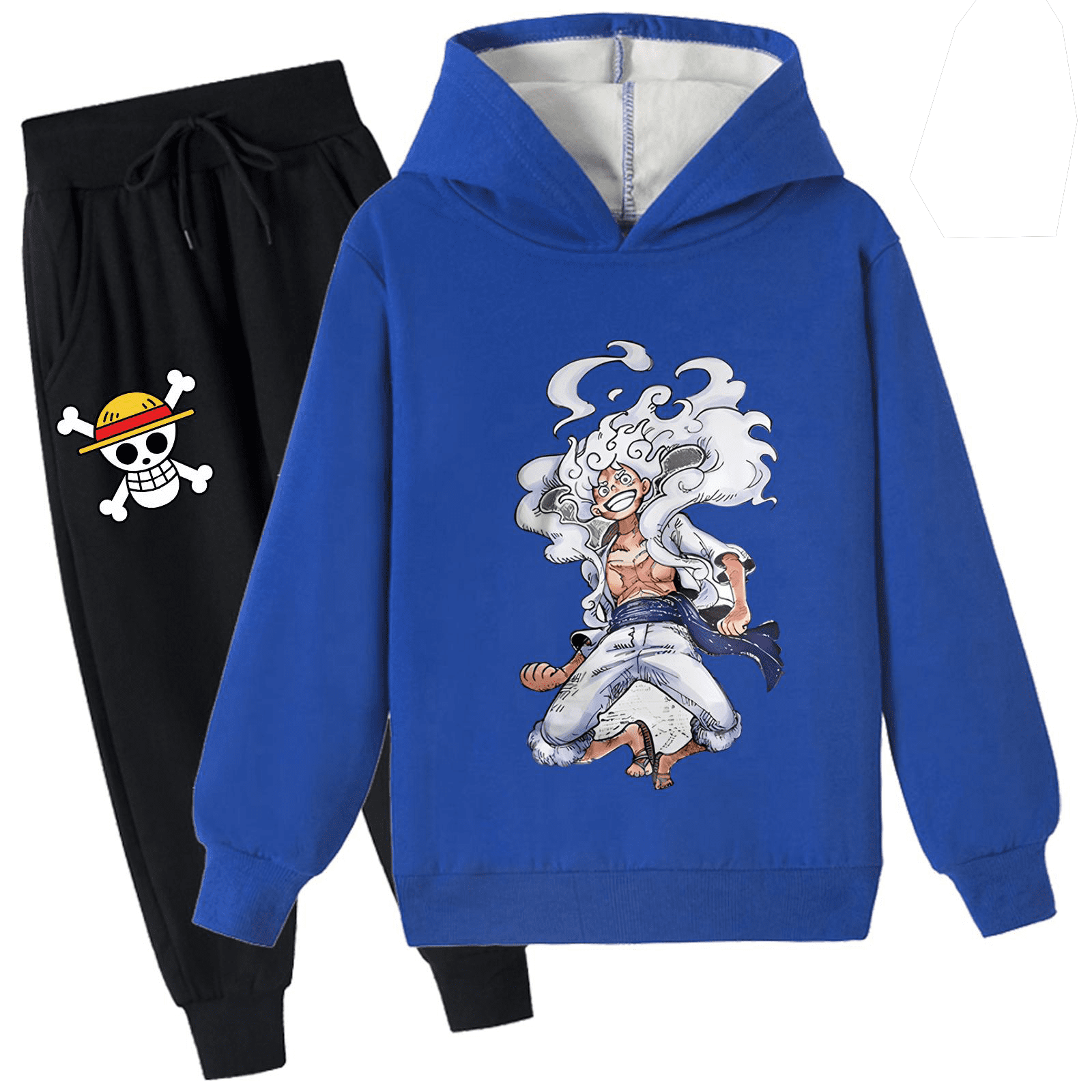 OnePiece Cartoon One Piece Fleece Hoodie Set for Kids - Cozy Pirate ...