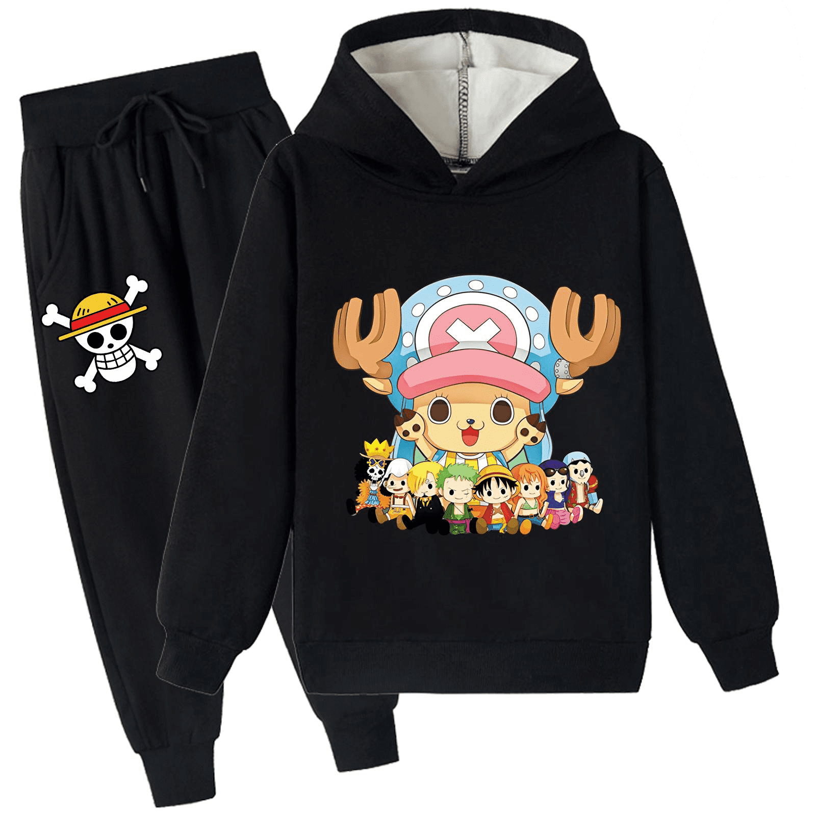 OnePiece Cartoon One Piece Fleece Hoodie Set for Kids - Cozy Pirate ...