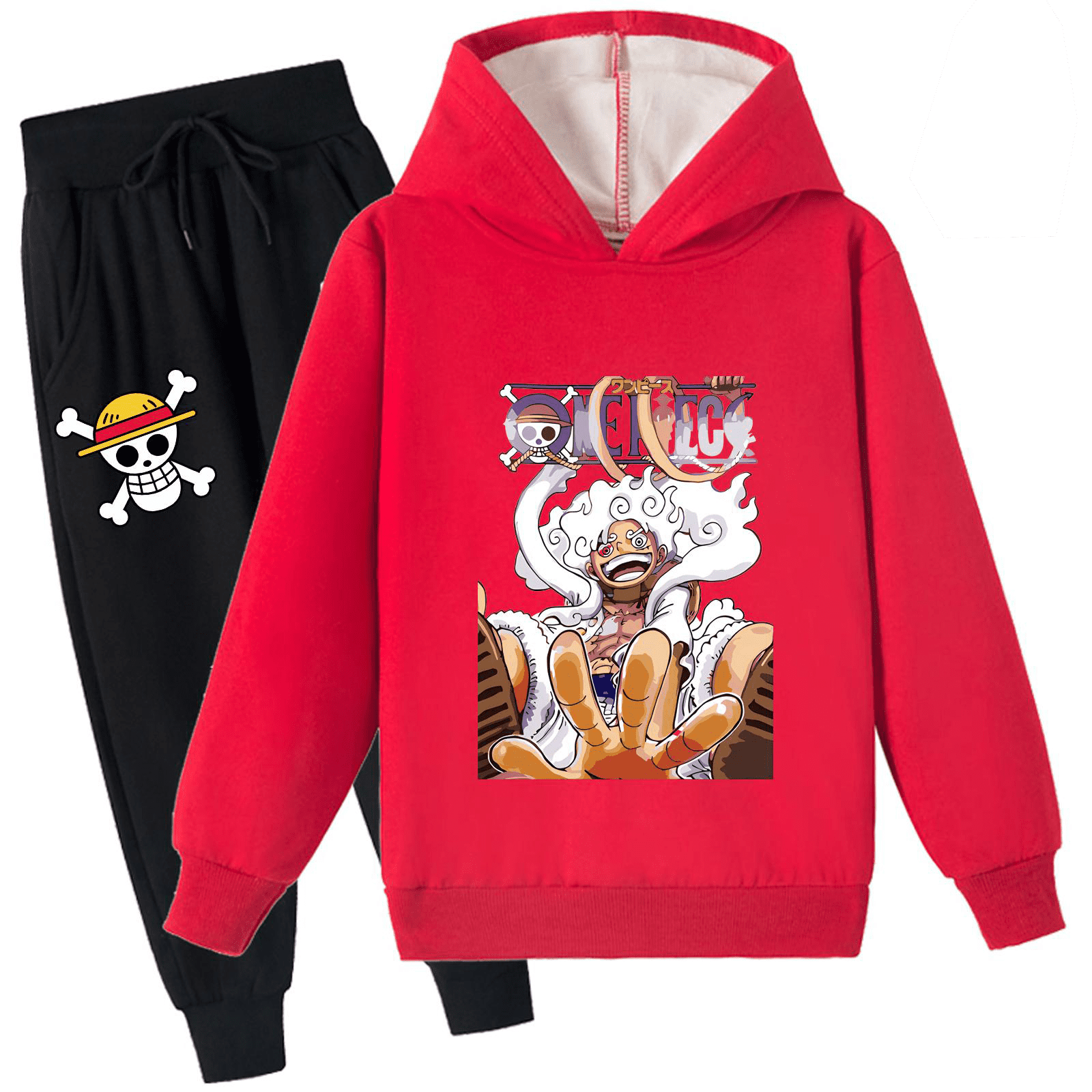 OnePiece Cartoon One Piece Fleece Hoodie Set for Kids - Cozy & Stylish ...