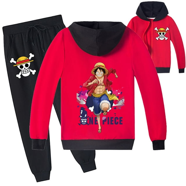 OnePiece Cartoon One Piece Zip-Up Set for Kids - Adventure-Ready ...