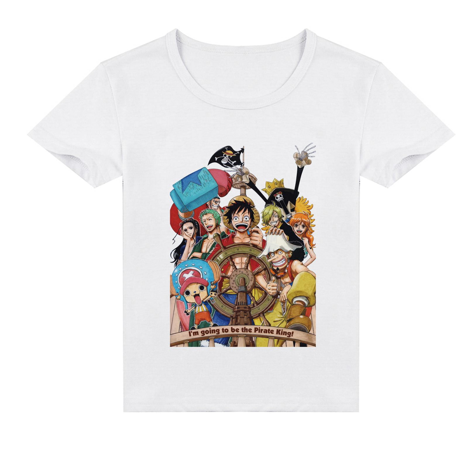 OnePiece Cartoon One Pieces Adventure Short Sleeve T-Shirt for Boys and ...