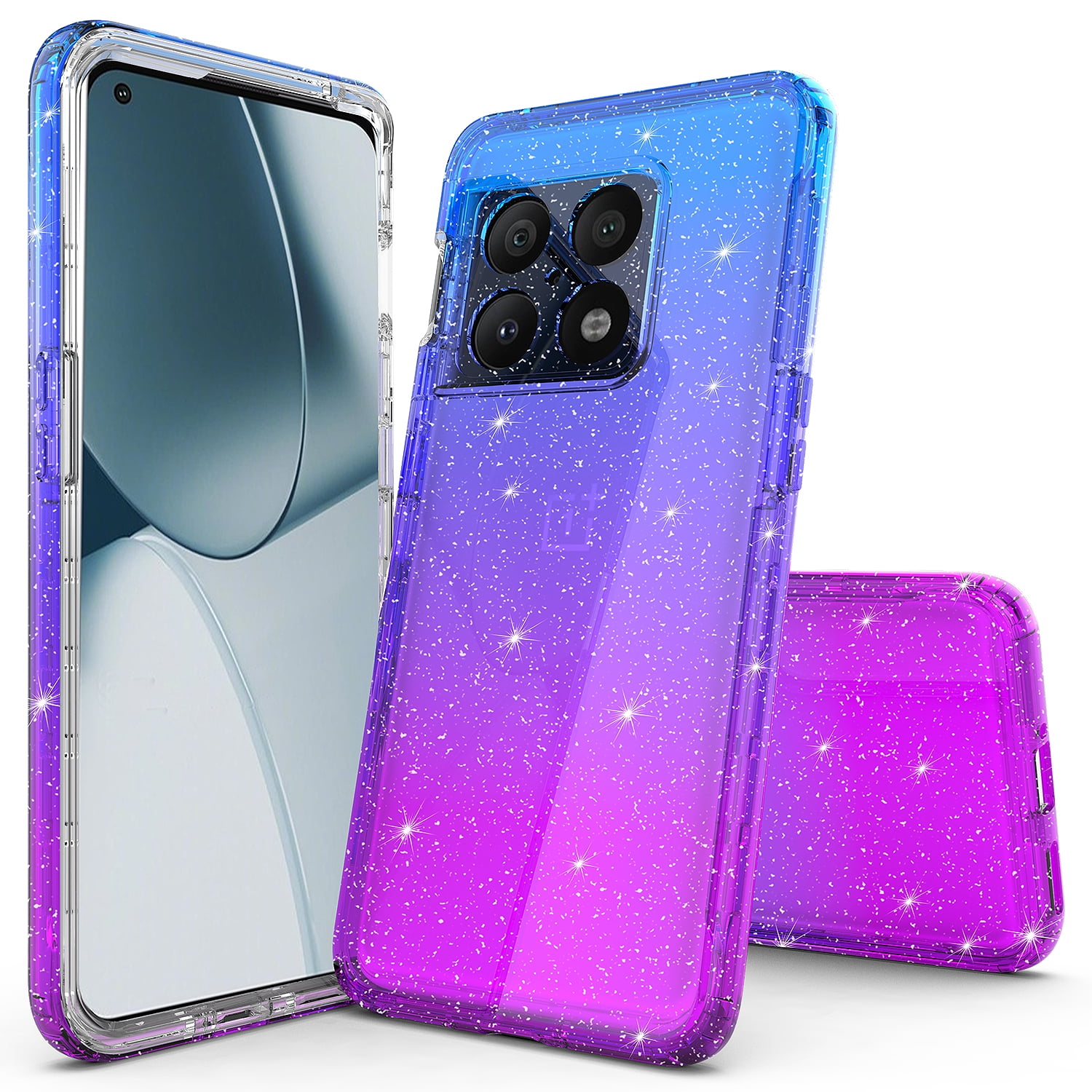 OnePlus 10T Case, Rosebono Hybrid Glitter Sparkle Transparent Colorful ...