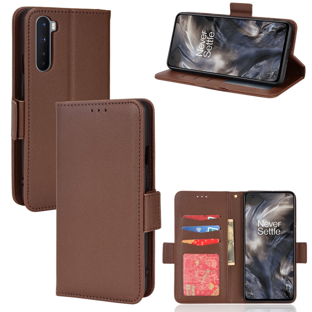 OnePlus Nord Case , PU Leather Flip Cover Card Slots Magnetic Closure ...
