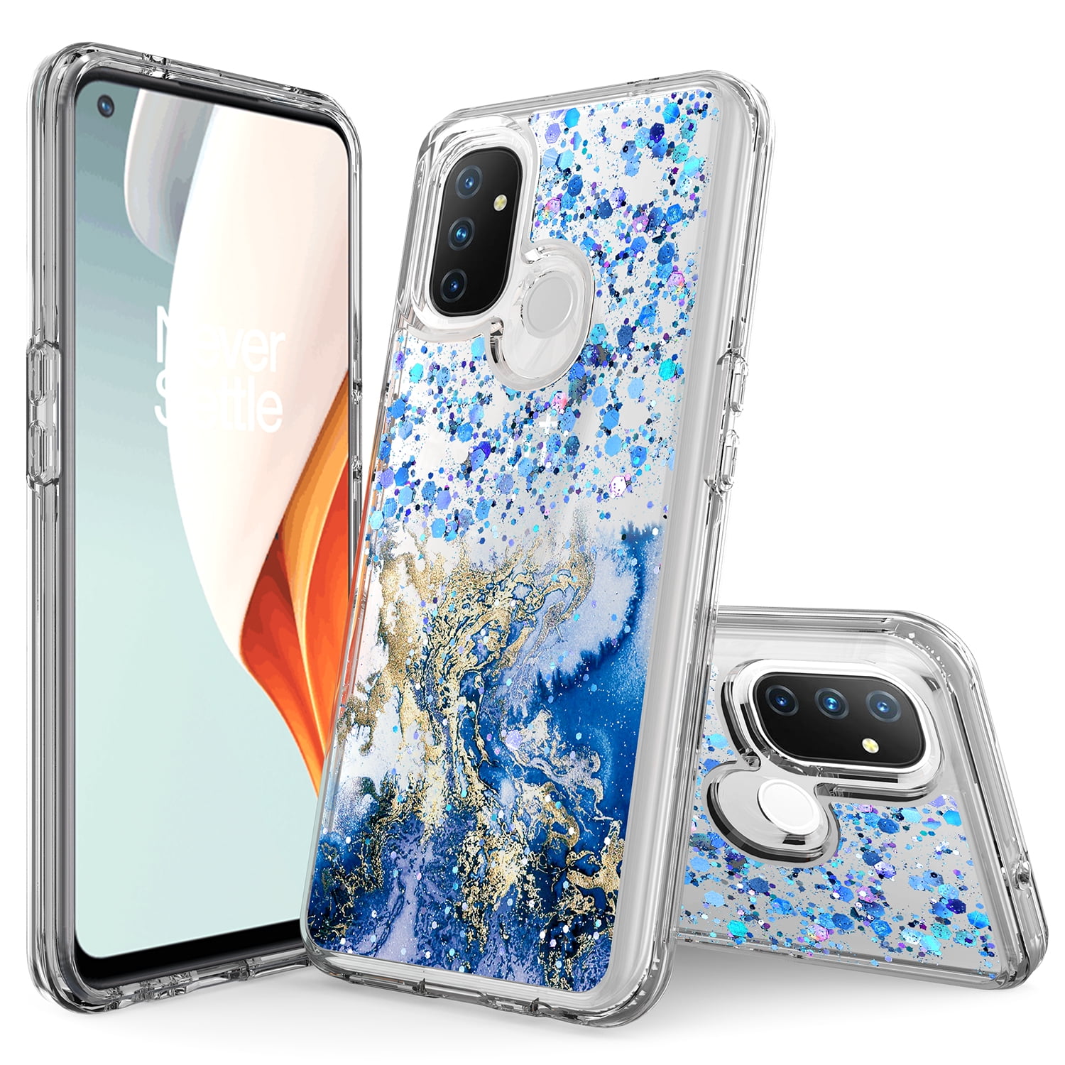 OnePlus Nord N10 5G Phone Case, Rosebono Hybrid Bling Glitter Sparkle ...