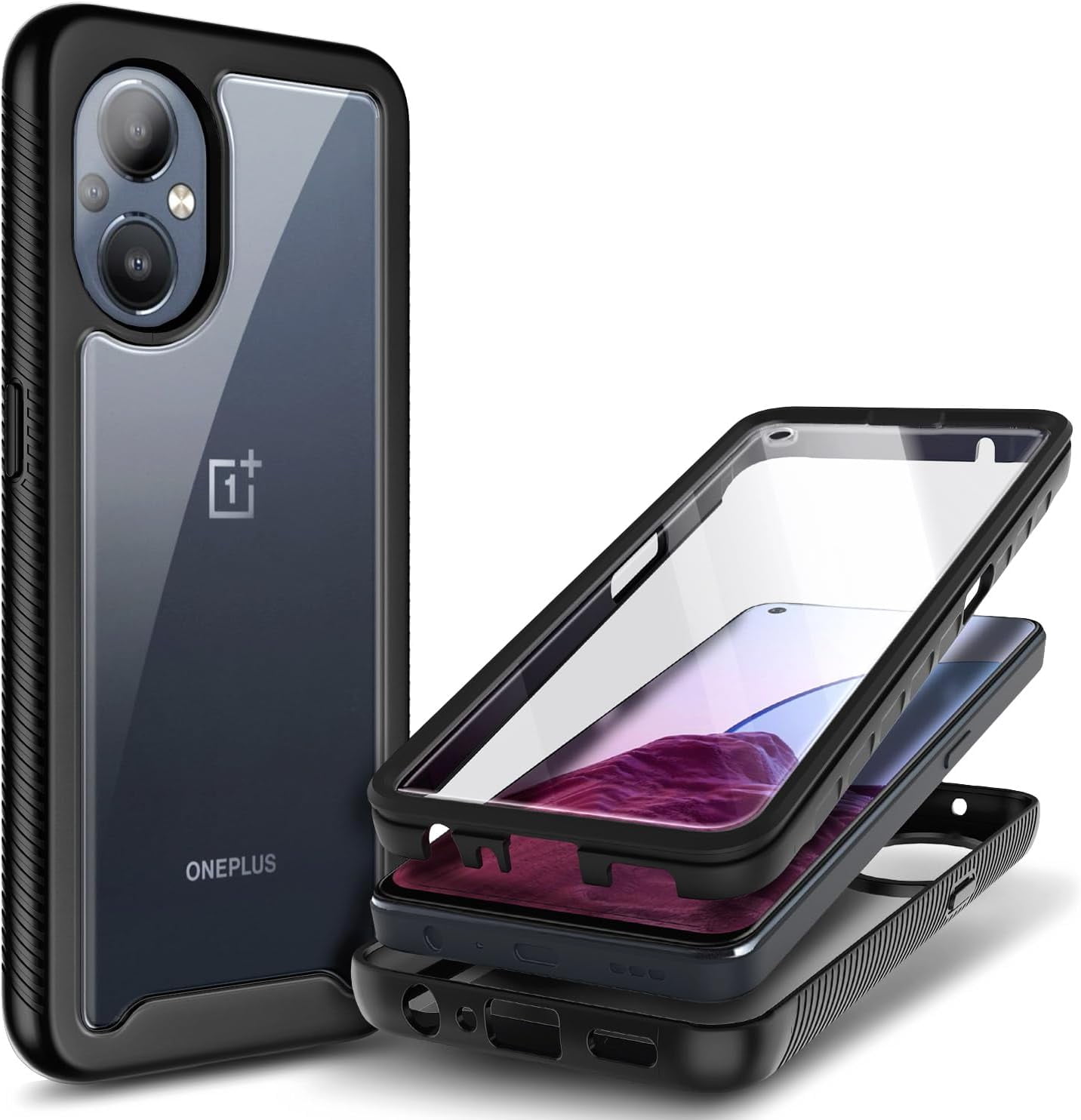 Nagebee OnePlus Nord N20 5G Phone Case, Full-Body Shockproof Rugged Cover, Built-in Screen ...