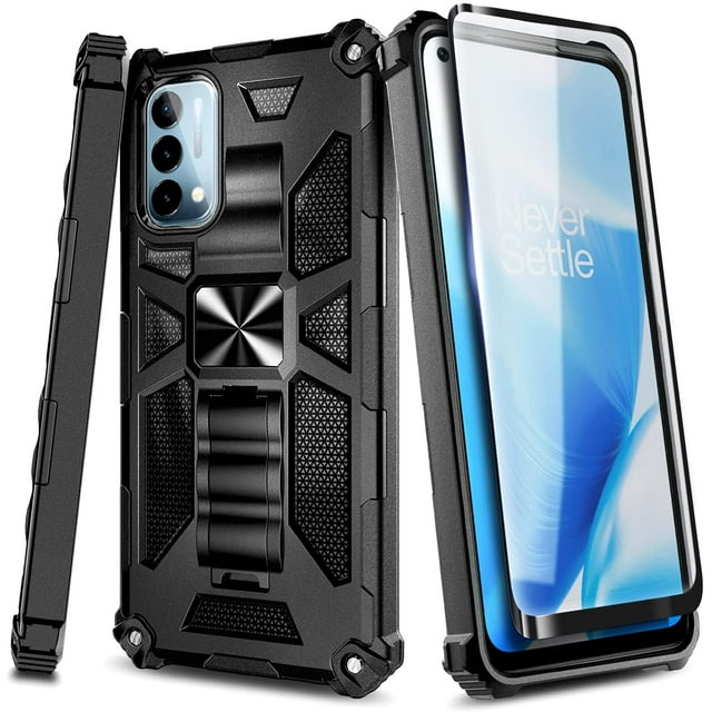 OnePlus Nord N200 5G Phone Case with Tempered Glass Screen Protector (Full Coverage), Nagebee ...
