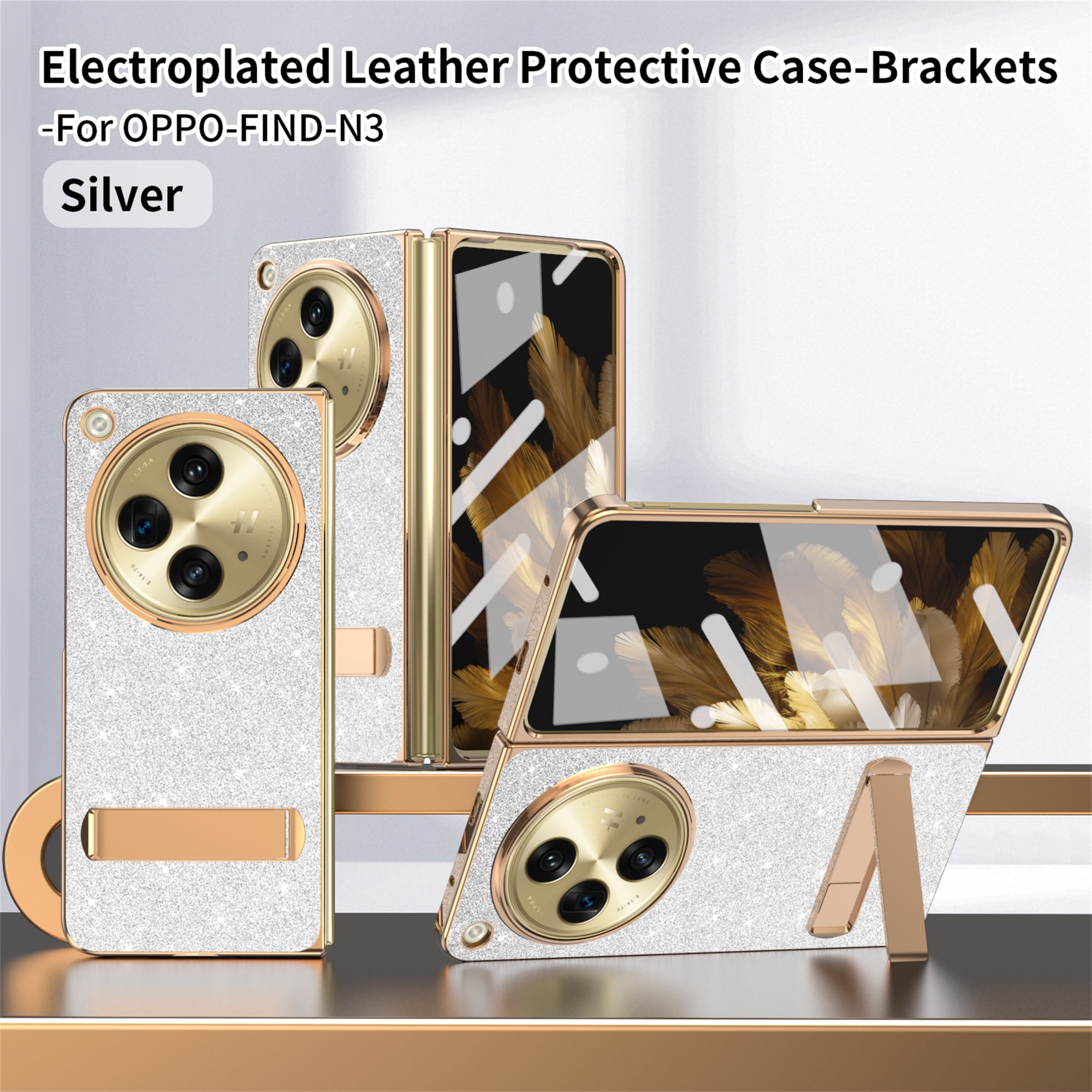 for OnePlus Open Case,Luxury Bling Diamond Leather Full Body Hinge ...