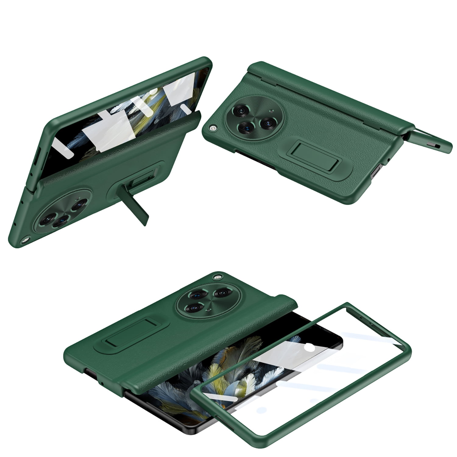 for OnePlus Open Case with Magnetic Hinge Protection, Built-in Tempered ...