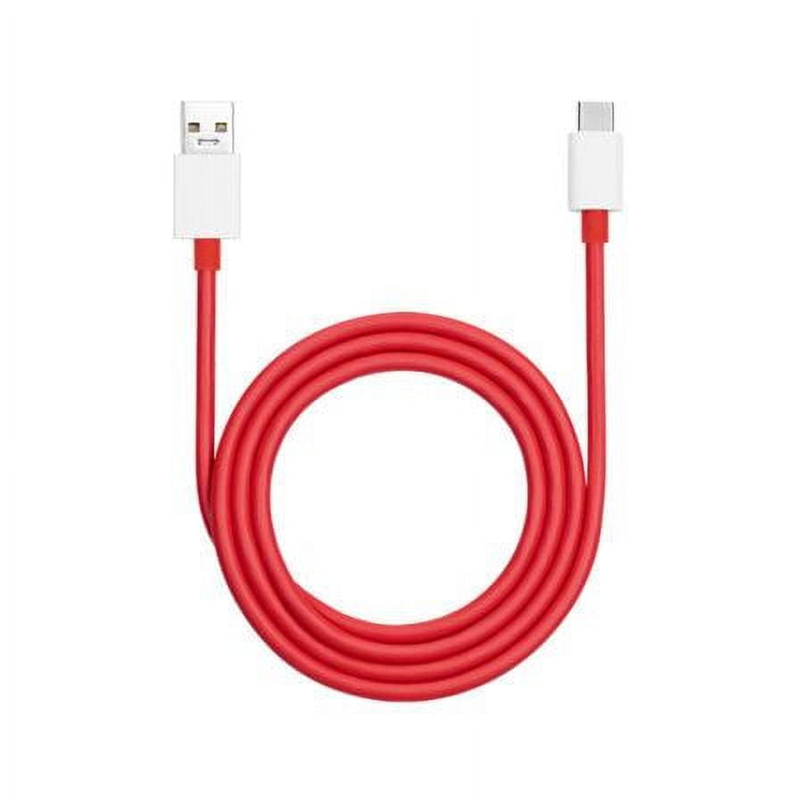 OnePlus USB A to USB C Cable, 1m, 100W 10A, Red, Fast Charging and Data ...