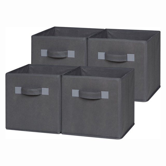 OneSpace 50-CB4P04 Foldable Cloth Storage Cube Set, 4 Pack, Gray ...