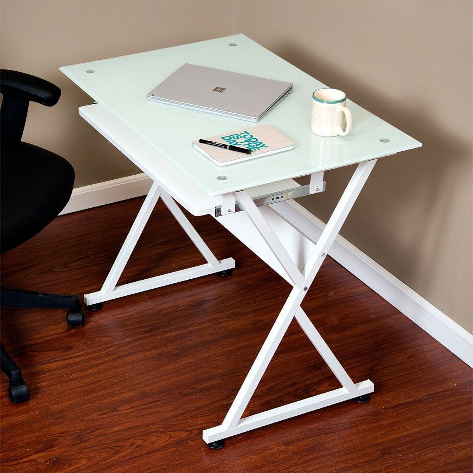 OneSpace 50-JN1205 Ultramodern Glass Computer Desk, with Pull-Out ...