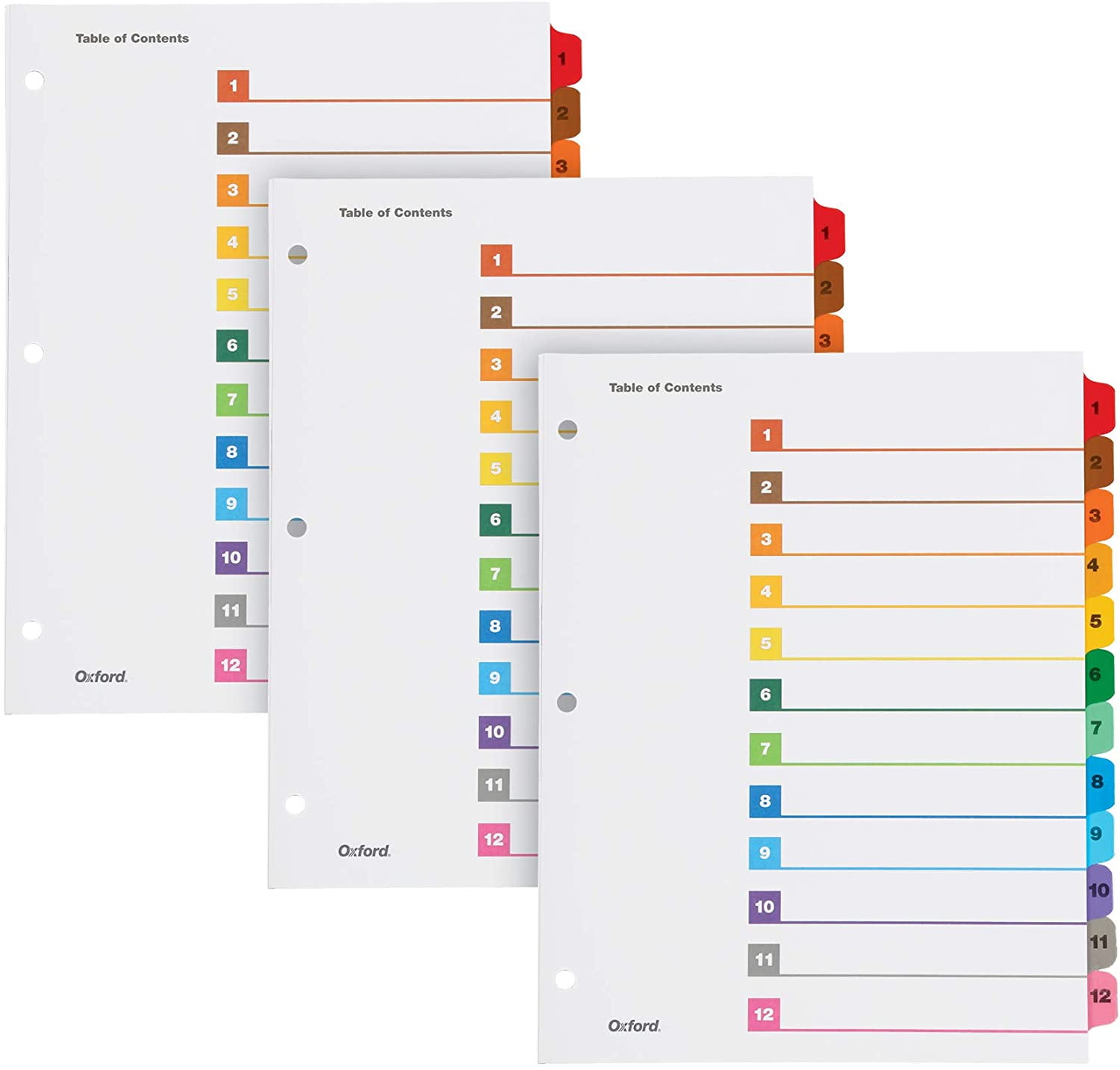 OneStep Binder Dividers, 12 Tab Numeric Divider Sets, Customizable ...