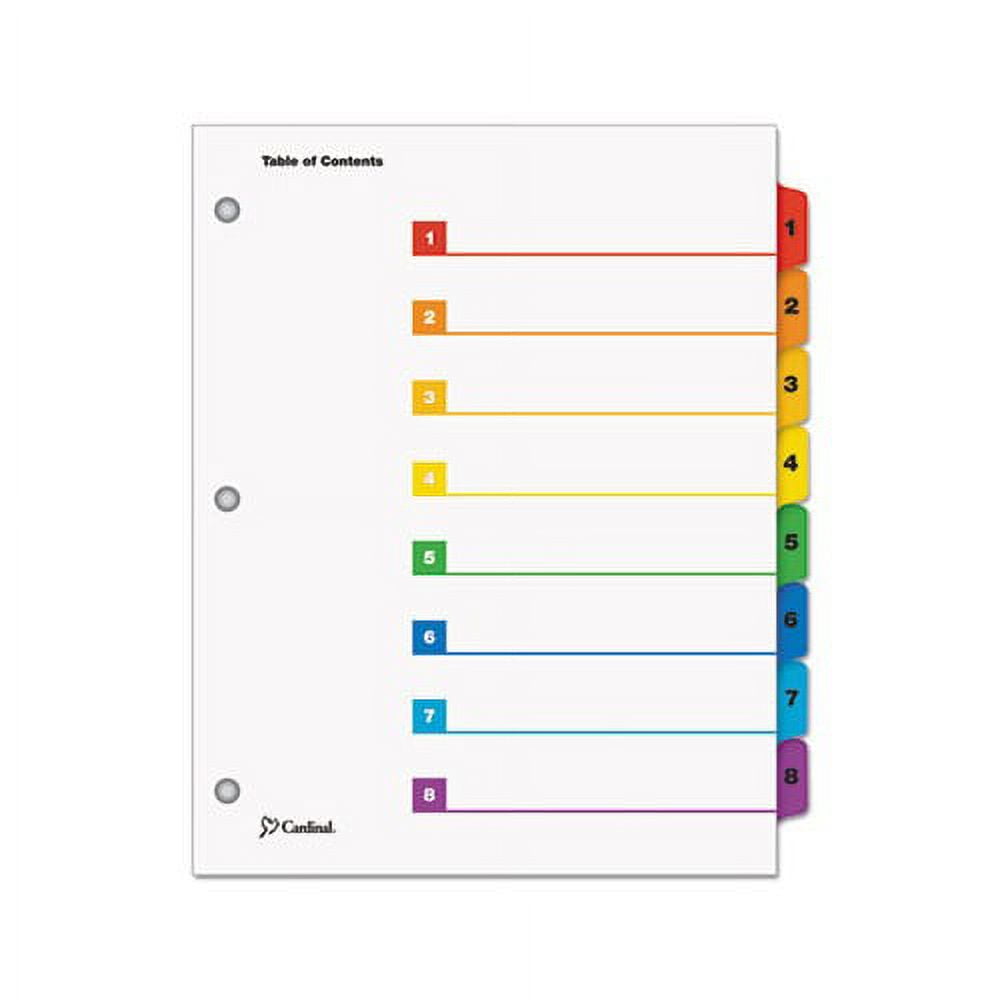 OneStep Printable Table of Contents and Dividers 8-Tab, 1 to 8, 11 x 8. ...