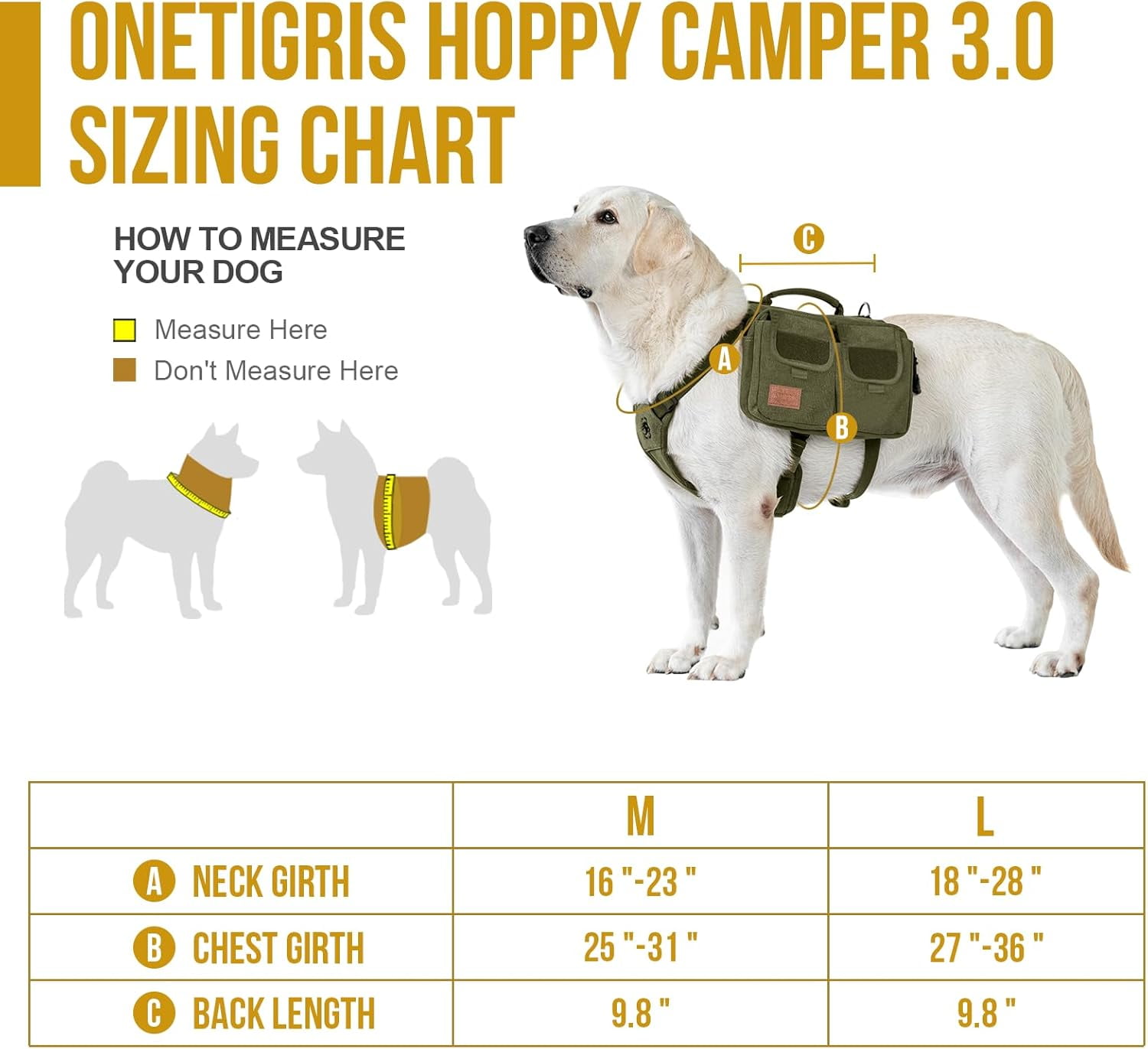 OneTigris Dog Hiking Backpack, Medium Large Dogs, HOPPY 3.0 Dog Saddle ...