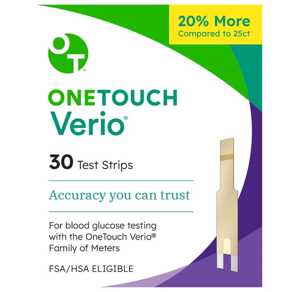 OneTouch Verio® test strips 30ct HSA/FSA Eligible - Walmart.com