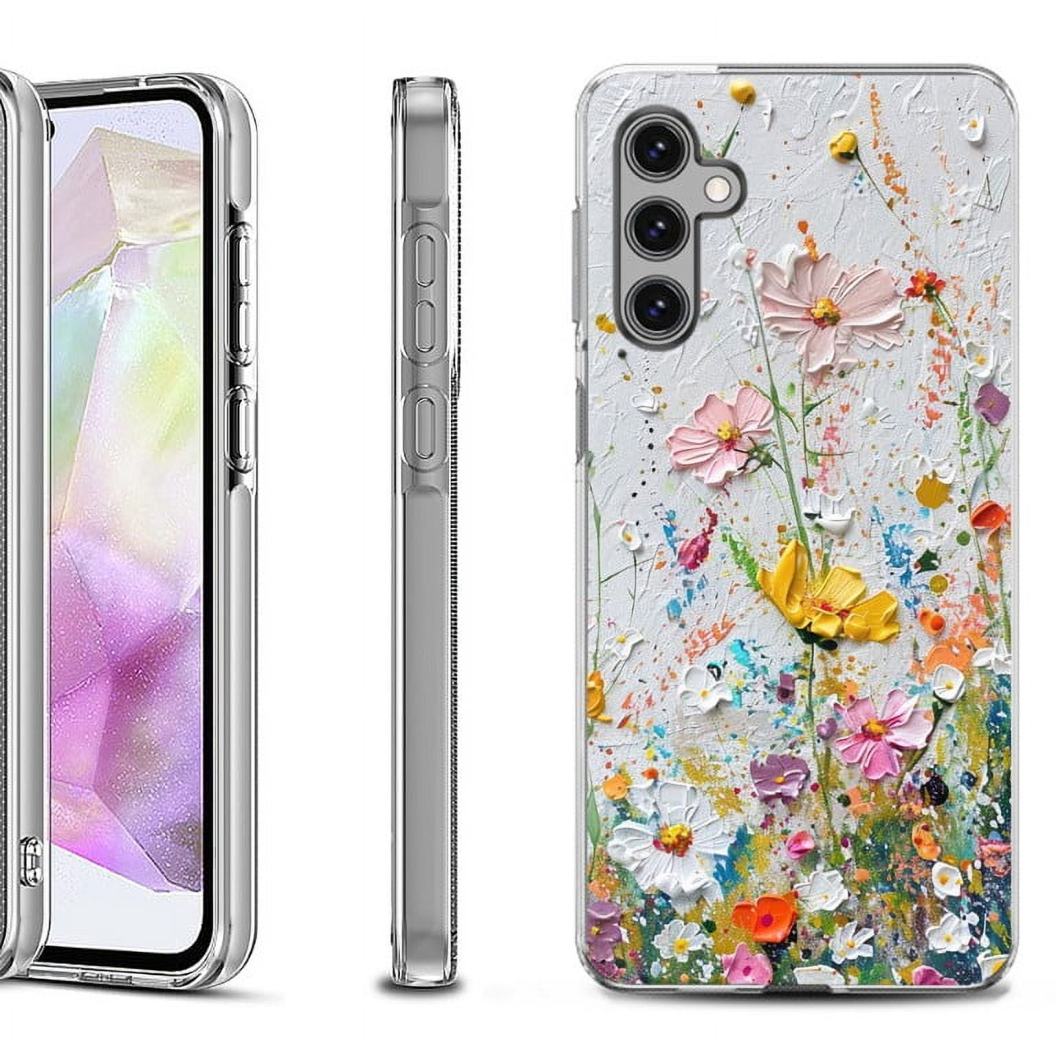 OneToughShield ® Shockproof Phone Case Compatible with Samsung Galaxy A35 5G - Pastel Flowers ...