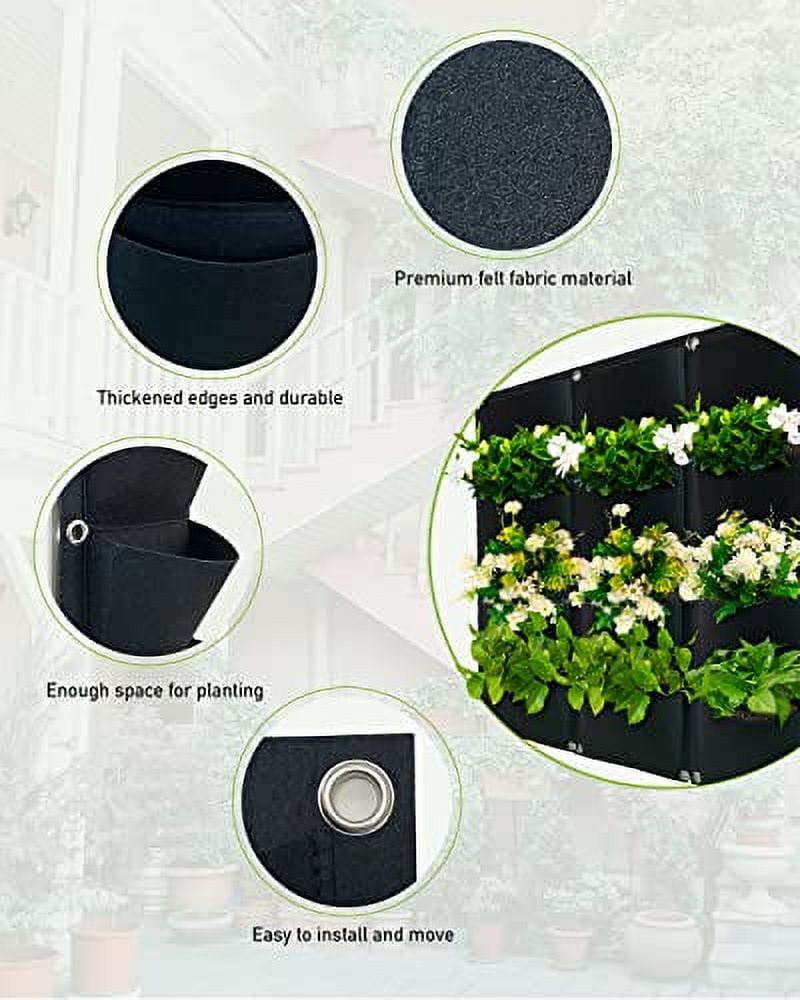 OneV FT Wall Hanging Grow Bags, 7 Pockets Wall-Mounted Grow Bags for ...