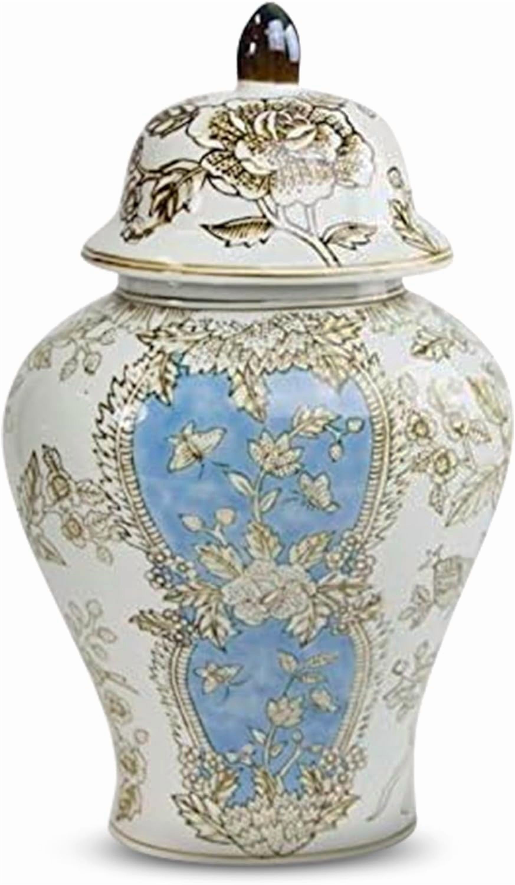 OneWorld Memorials Floral Temple Large Ceramic Cremation Urn - Holds Up ...