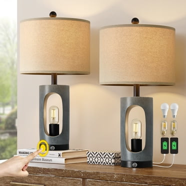 Oneach 3 Way Dimmable Touch Table Lamp Set of 2 Nightstands Lamps with ...