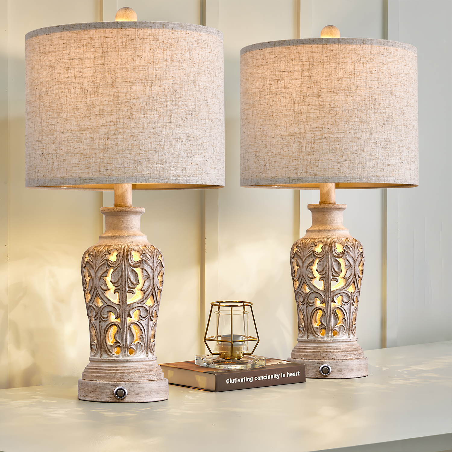 Adeline 36-Inch Table Lamp, French Toast - Walmart.com