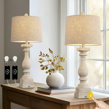 Free Shipping! Oneach 3 Way Dimmable Table Lamp Set of 2 with USBC+A ...