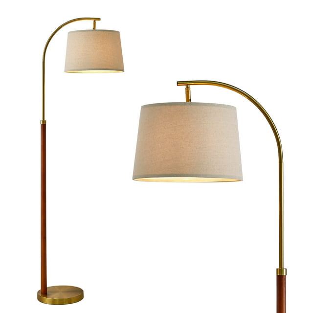 Oneach 62.5" MDF Metal Tall Floor Lamp with Lamp Shade, Farmhouse ...