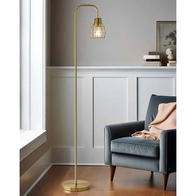 Oneach 63.75" Gold Floor Lamp for Living Room Bedroom Modern Metal ...