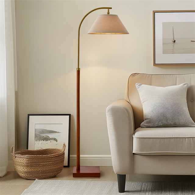 Oneach 63" MDF Metal Tall Floor Lamp with Lamp Shade, Farmhouse ...