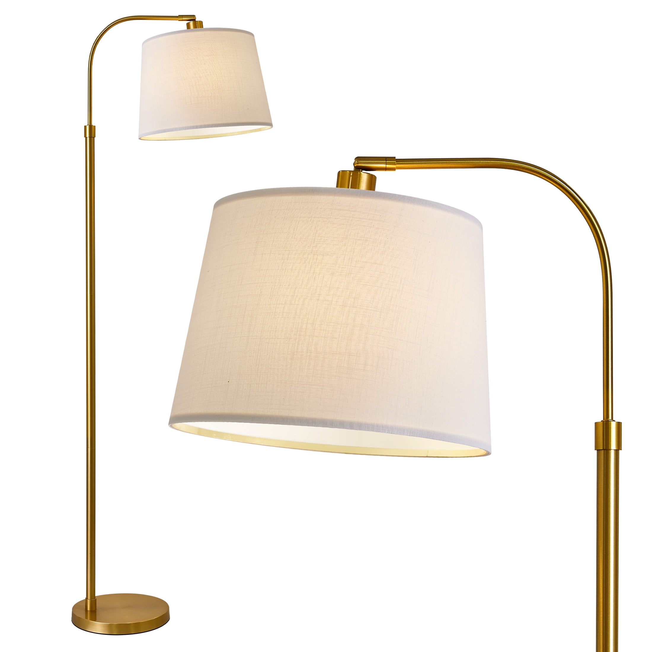 Oneach Arc Gold Mid-Century Floor Lamp for Living Room Bedroom Modern ...