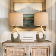 "Oneach Rustic Retro Nightstand Table Lamp Set of 2, 20.25"" Farmhouse ...