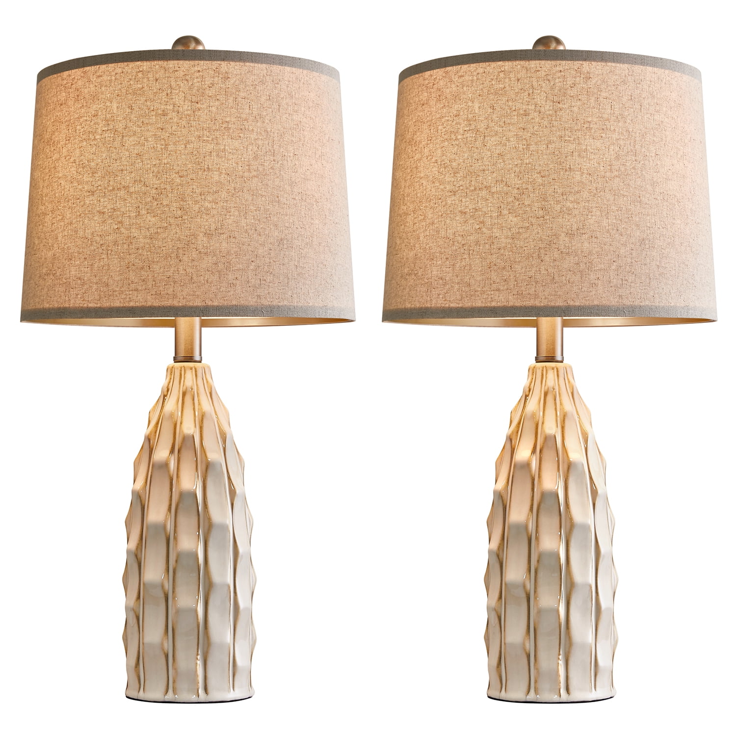 Oneach Ceramic Table Lamps Set of 2 for Living Room Bedroom 23.75 ...