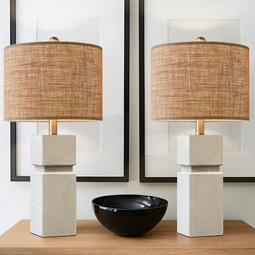 Oneach Retro Rustic Table Lamp Set of 2 for Living Room Bedroom 25.125 ...