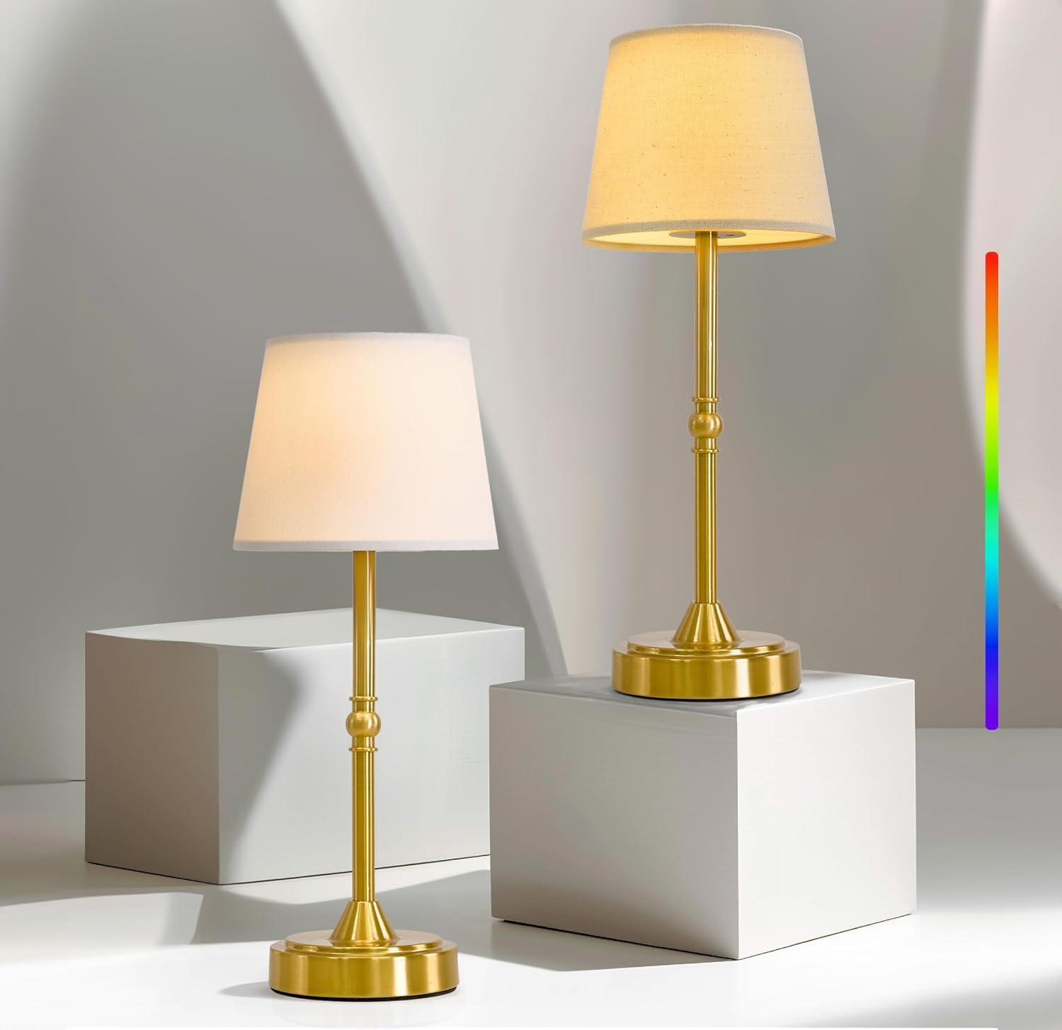 Oneach Cordless LED Table Lamp Set of 2, Portable Rechargeable Battery ...