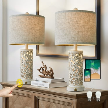 Free Shipping! Partphoner Farmhouse Retro Style Table Lamps Set of 2 ...