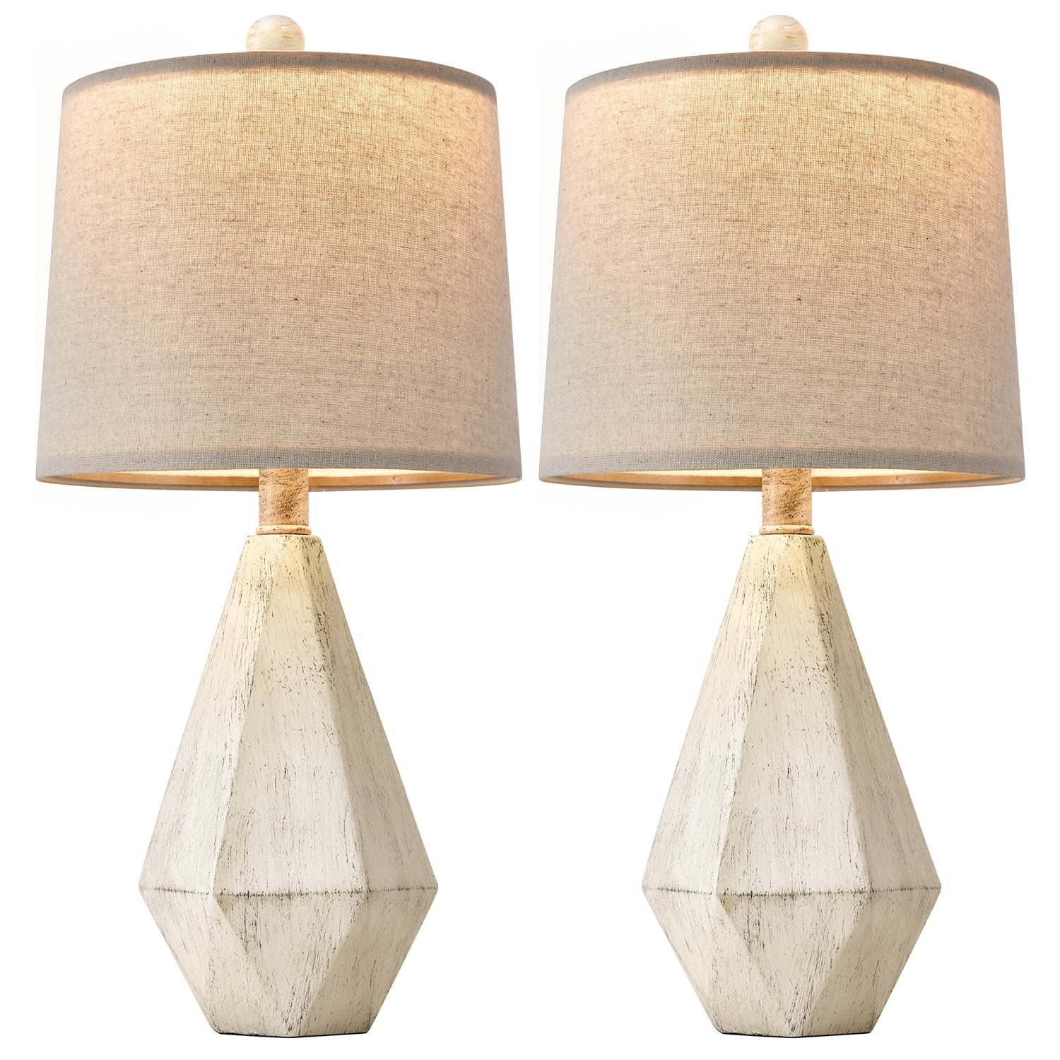 Oneach Farmhouse Antique White Table Lamps Set of 2 for Living Room ...